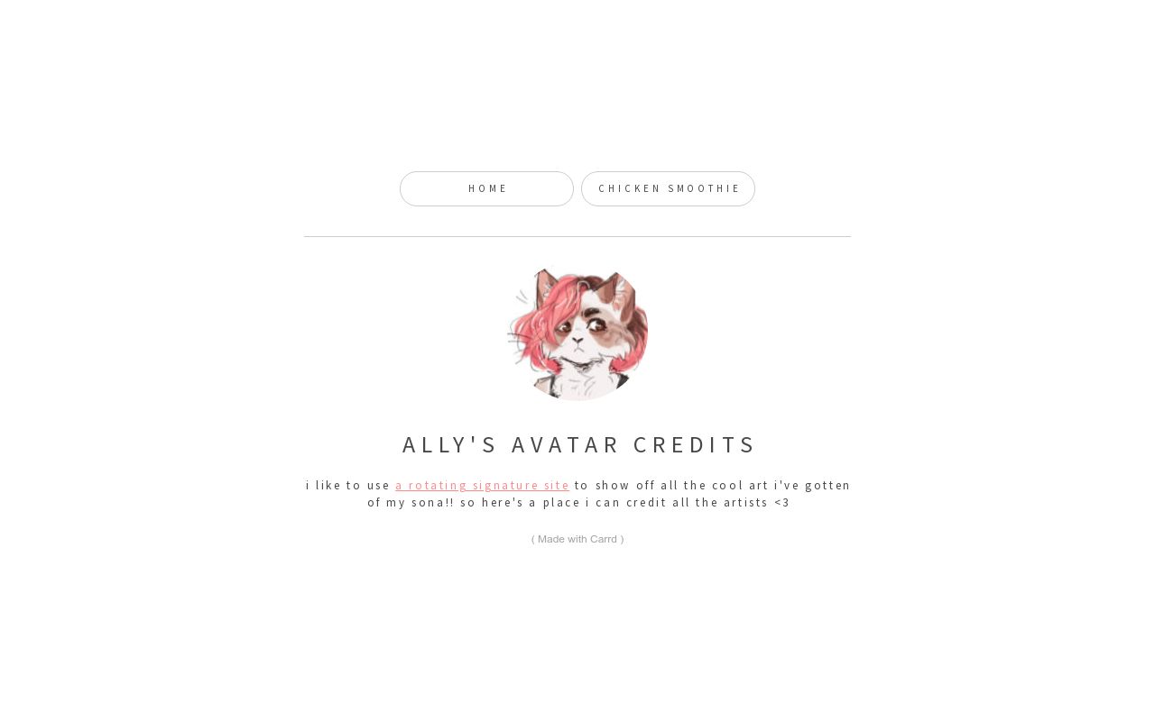 ally's avatar credits